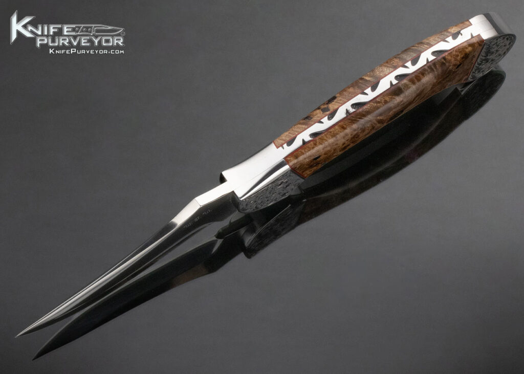 Wayne Whittaker Custom Knife Engraved by Joe Rundell Birdseye Maple ...