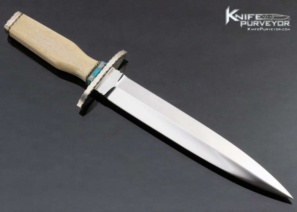 Pat Crawford Custom Knife Fossilized Walrus and Turquoise Dagger ...