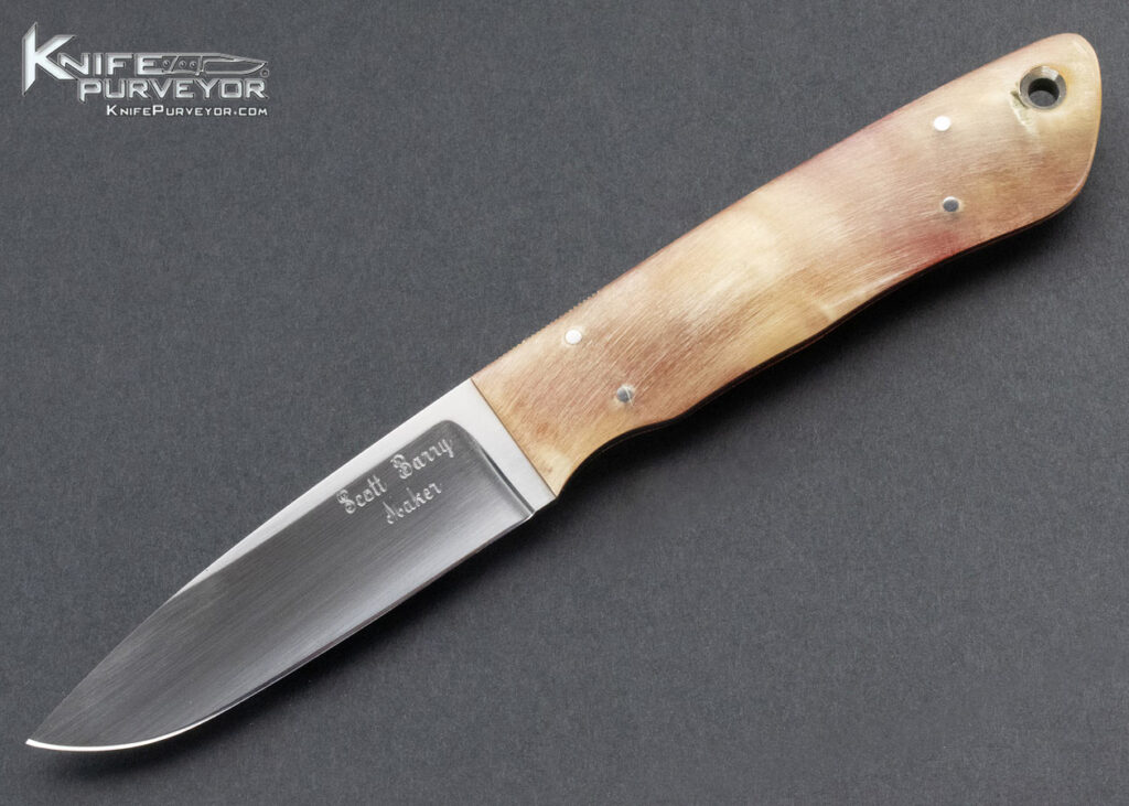 Scott Barry Custom Knife Rams Horn Hunter No Sheath - Knife Purveyor