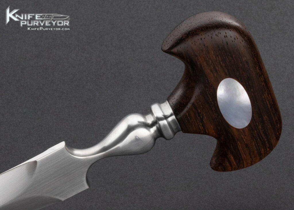 David Shaw Custom Knife Mother of Pearl Inlaid Wood Push Dagger with ...