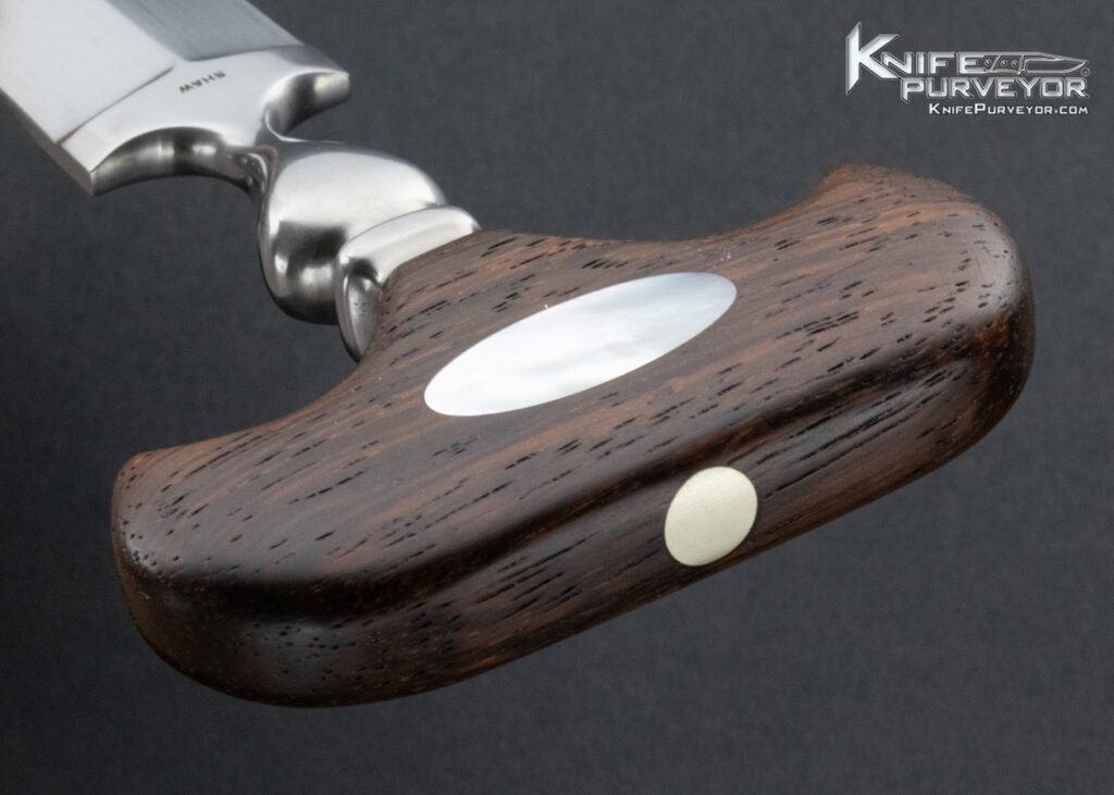 David Shaw Custom Knife Mother of Pearl Inlaid Wood Push Dagger with ...