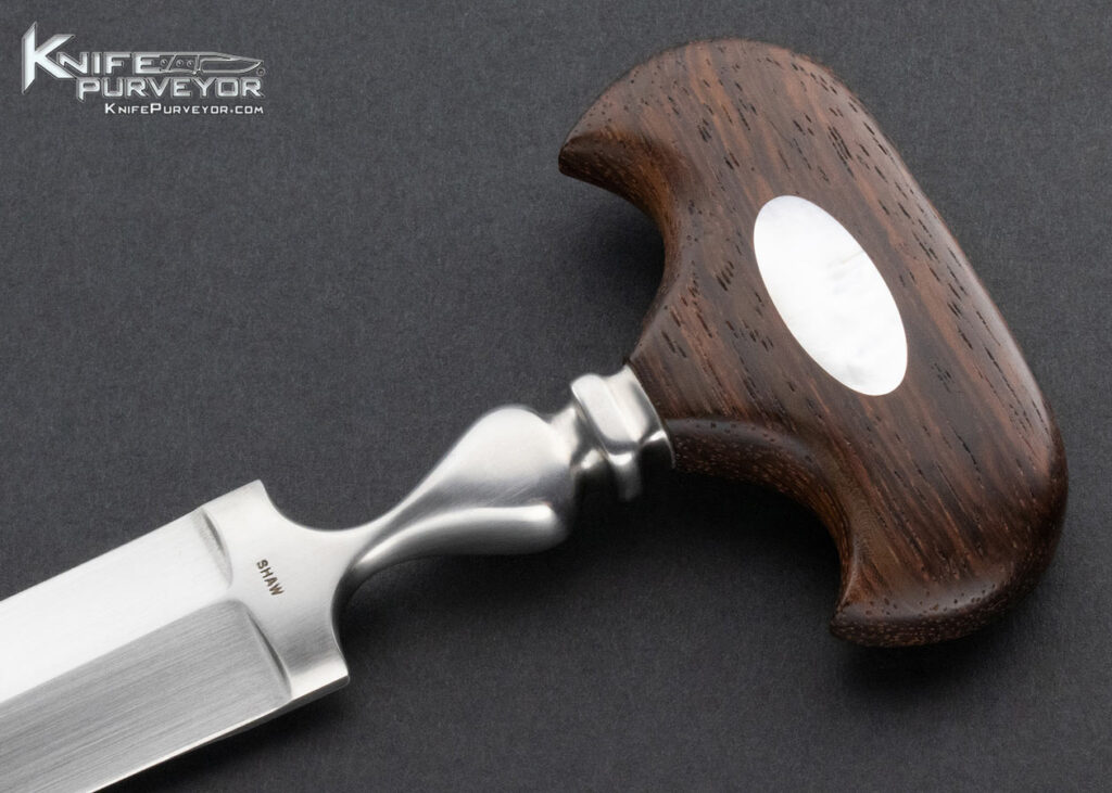 David Shaw Custom Knife Mother of Pearl Inlaid Wood Push Dagger with ...