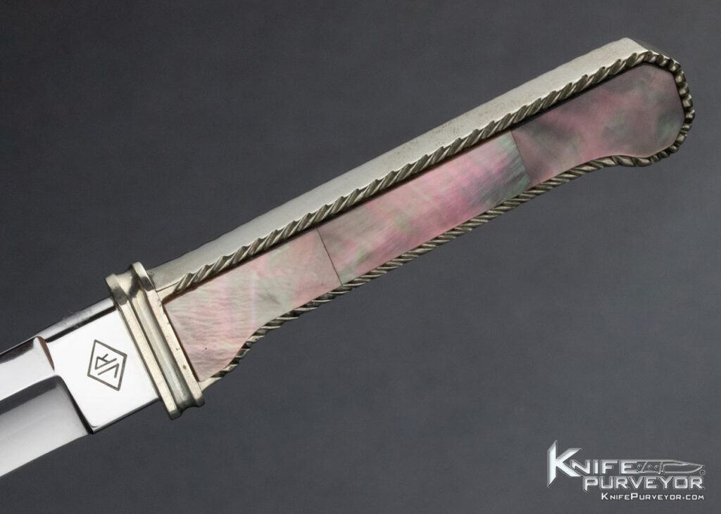 Jerry Rados Custom Knife Six Black Lip Pearl Inlays Fixed Blade - Knife ...
