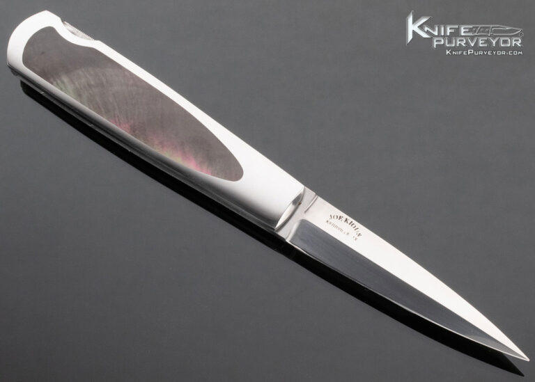 Joe Kious Custom Knife Black Lip Pearl Interframe Lockback Dagger ...