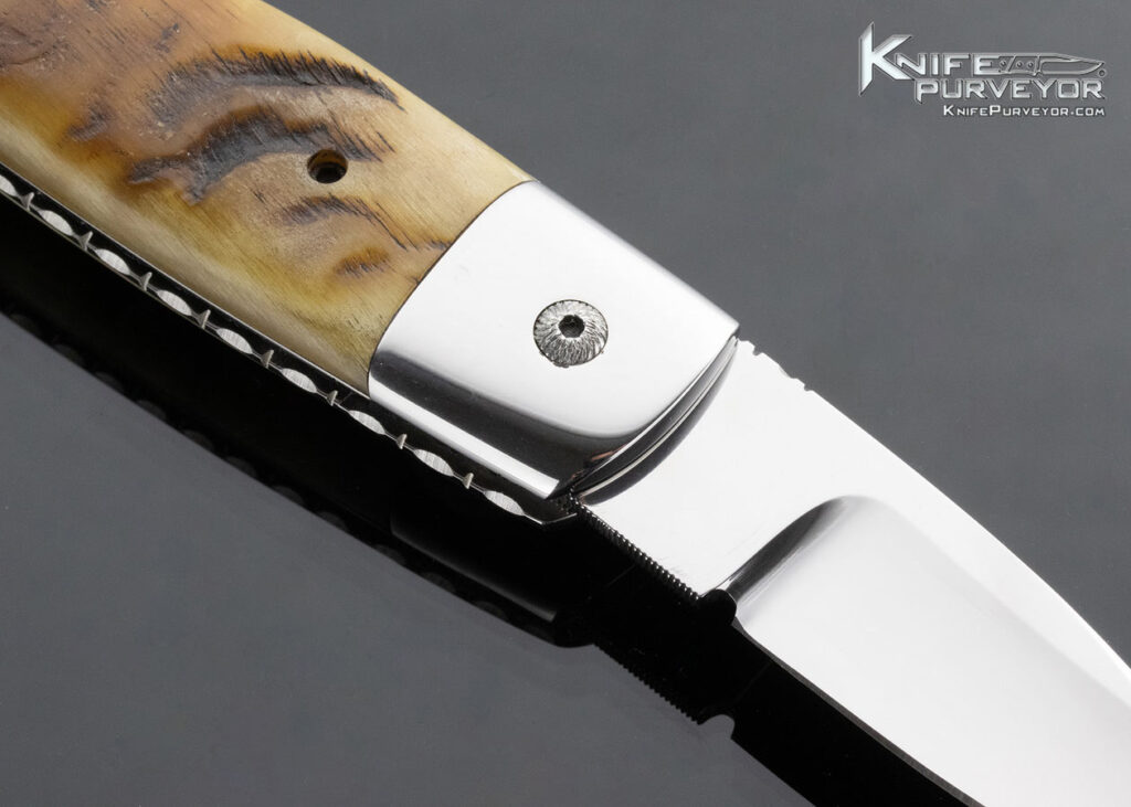 Wayne Whittaker Custom Knife Sheep Horn Scale Release Automatic - Knife ...