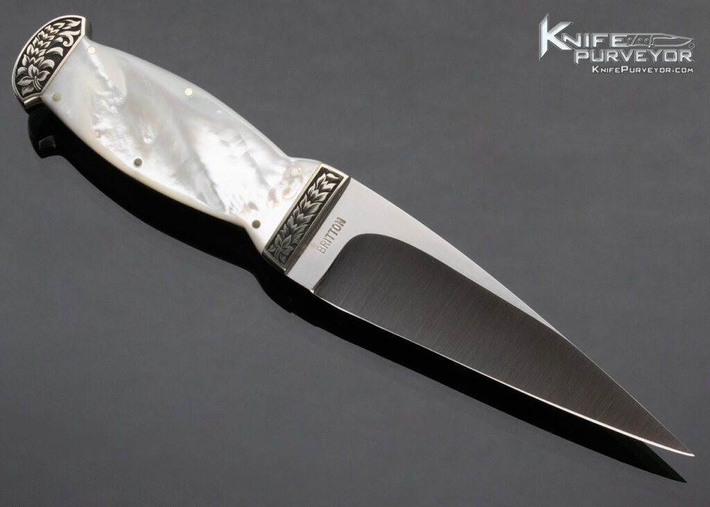 Tim Britton Custom Knife Michael Collins Engraved Pearl "Skee n Doo ...