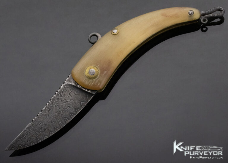 Wayne Goddard Custom Knife Damascus and Horn Friction Folder - Knife ...