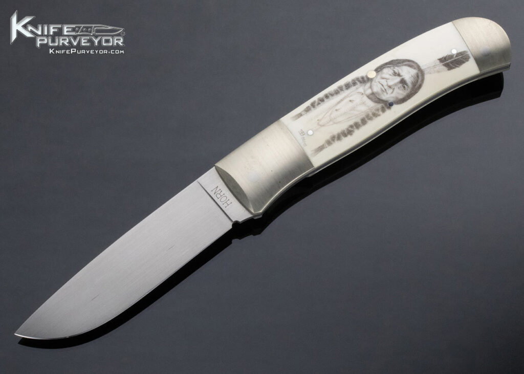 Jess Horn Custom Knife Bob Engnath Scrimshawed Interchangeable Bladed ...