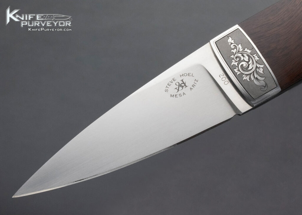 Steve Hoel Custom Knife Desert Ironwood Dagger Engraved by Lynton ...
