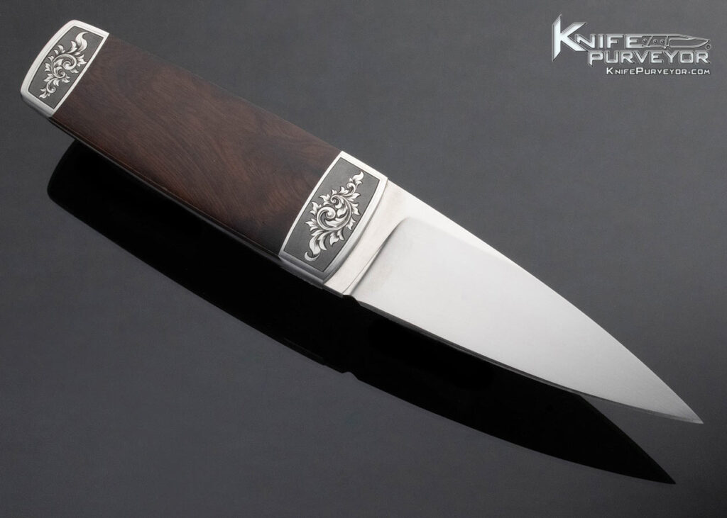 Steve Hoel Custom Knife Desert Ironwood Dagger Engraved by Lynton ...