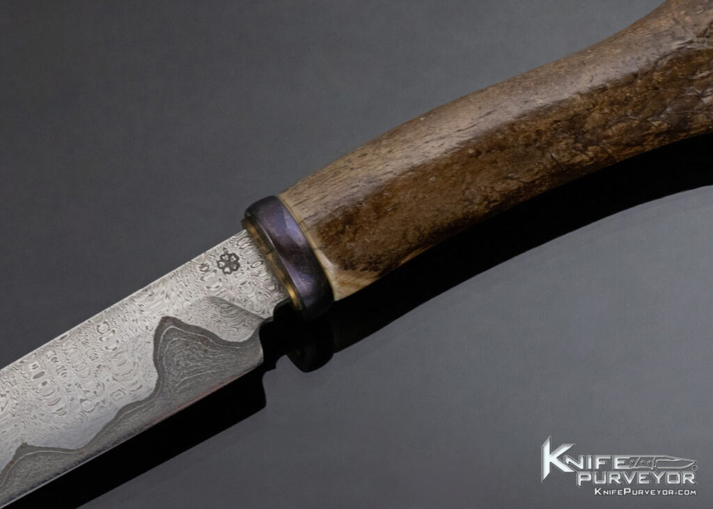 Don Fogg ABS Master Bladesmith Custom Knife San Mai Damascus and Fossilized Bone Hunter - Knife ...
