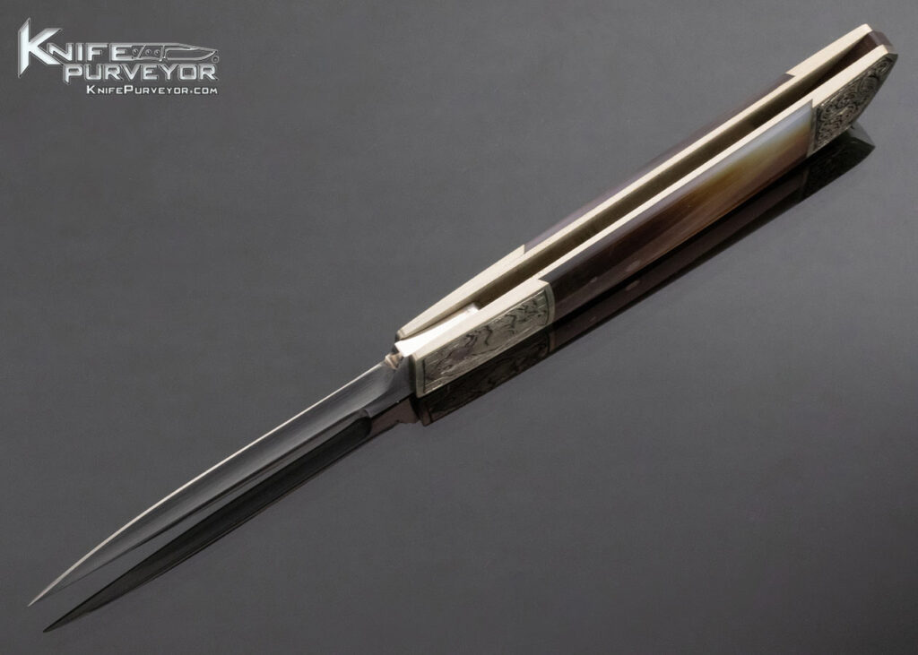 Frank Centofante Custom Knife Black Lip Pearl Tail Lock Engraved by ...