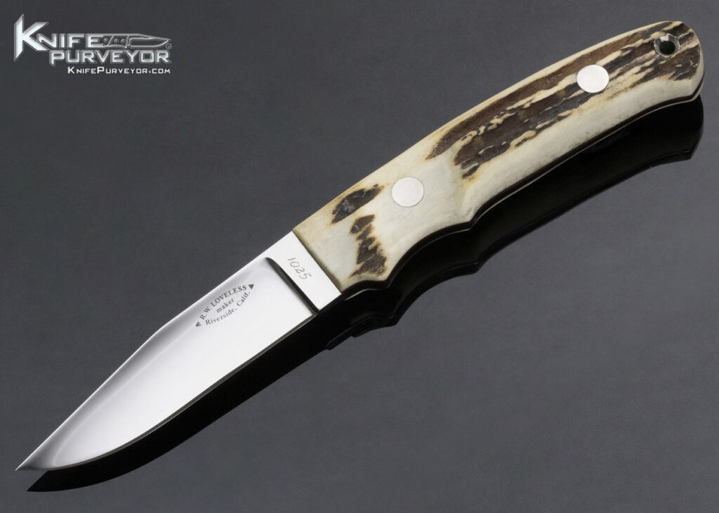 Bob Loveless Custom Knife Improved Handle Stag Utility - Knife Purveyor