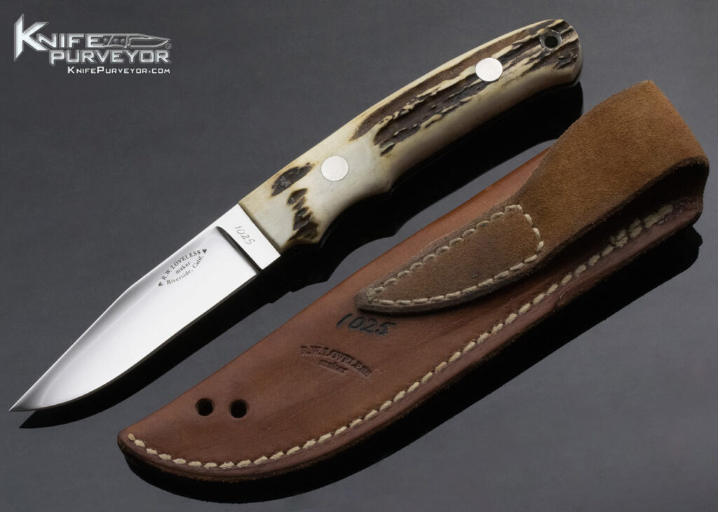 Bob Loveless Custom Knife Improved Handle Stag Utility - Knife Purveyor