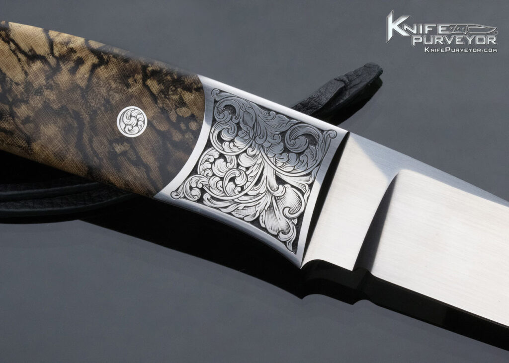 Bill Ankrom Custom Knife Gil Rudolph Engraved Spalted Hackberry Burl ...