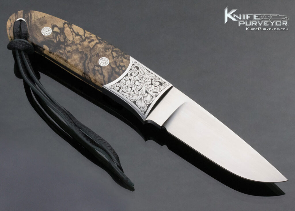 Bill Ankrom Custom Knife Gil Rudolph Engraved Spalted Hackberry Burl ...