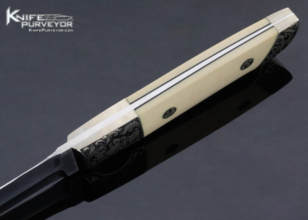 Jim Hammond Custom Knife Michael Collins Engraved Mammoth Fighter ...