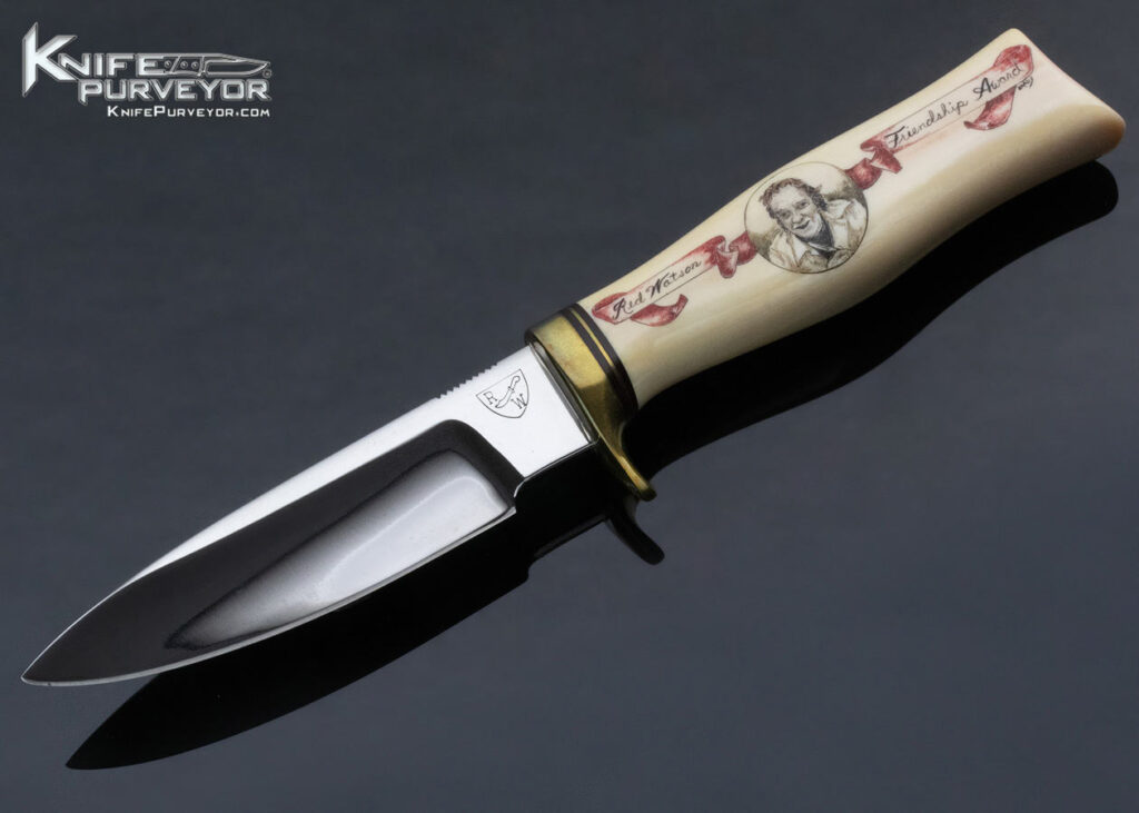 Red Watson Custom Knife Sandra Brady Scrimshawed Mammoth Friendship ...