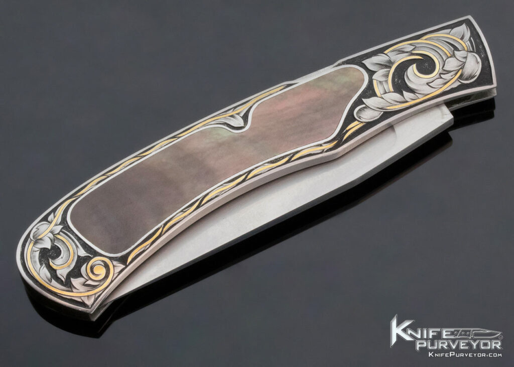 Tim Herman Custom Knife Sole Authorship Engraved Blacklip Pearl ...