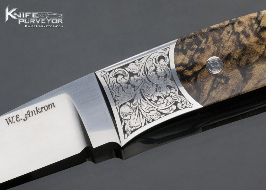 Bill Ankrom Custom Knife Gil Rudolph Engraved Spalted Hackberry Burl ...