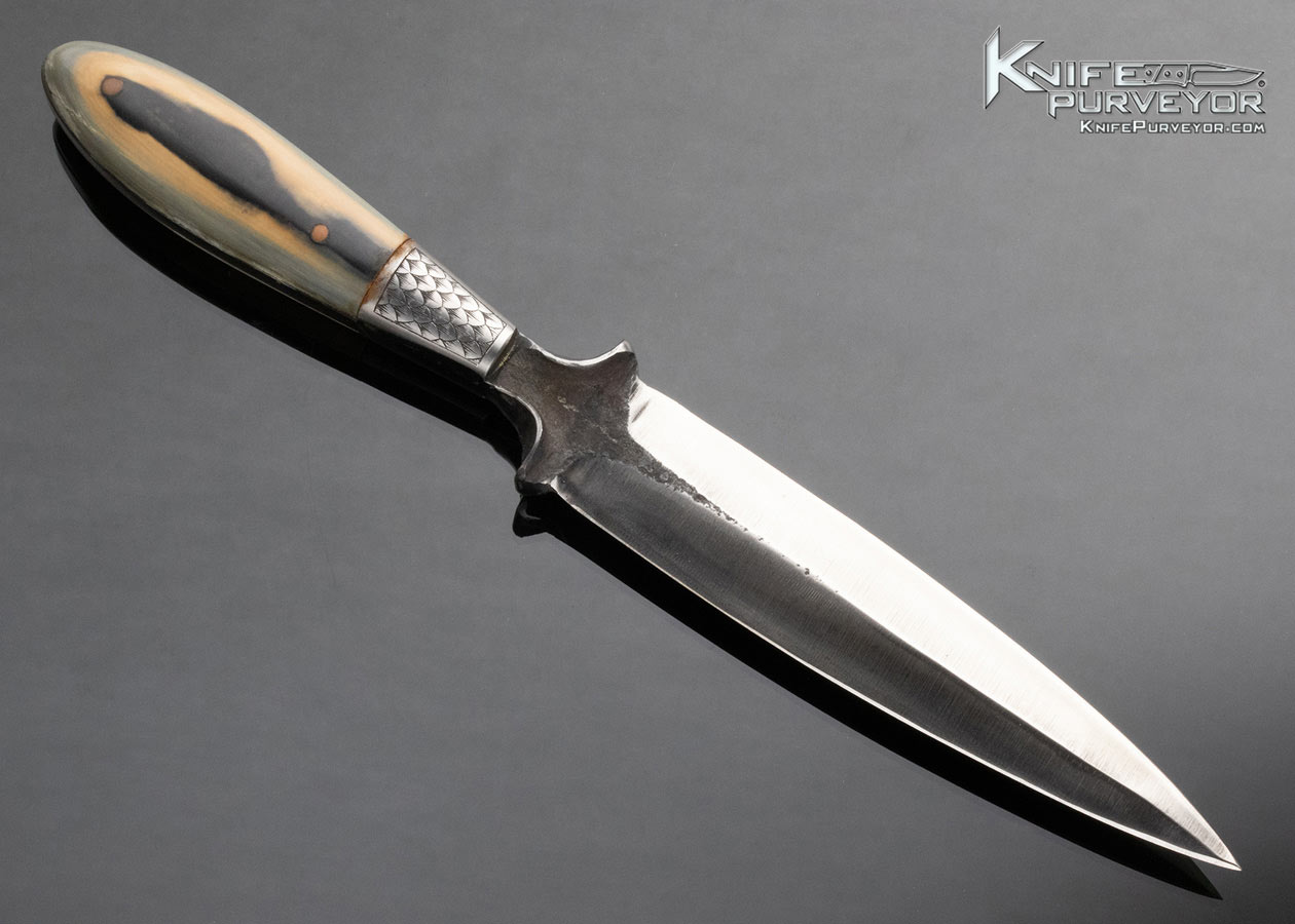 Joe Keeslar ABS Custom Knife Hand Forged 1080 Integral Brute de Forge Bolster with Sheath ...