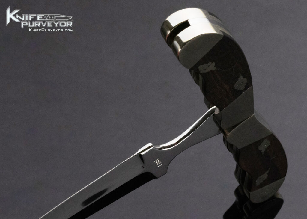 Jim Ence Custom Knife Desert Ironwood Inlaid Folding Push Dagger ...