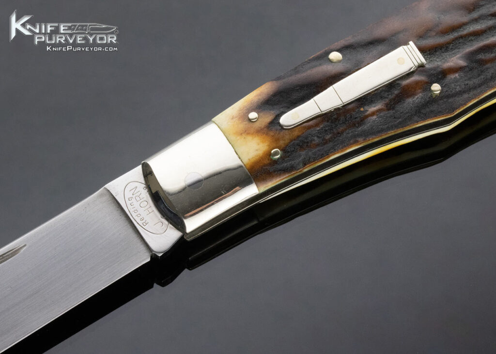 Jess Horn Custom Knife Stag 1306 Remington Bullet Lockback - Knife Purveyor