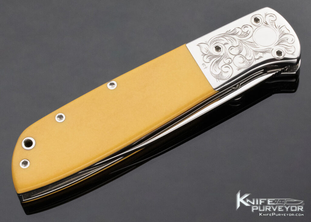 Kit Carson Custom Knife Unknown Engraved Westinghouse Micarta Linerlock ...