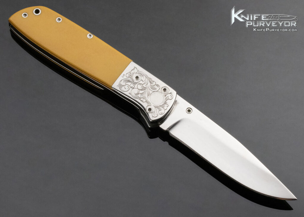 Kit Carson Custom Knife Unknown Engraved Westinghouse Micarta Linerlock ...