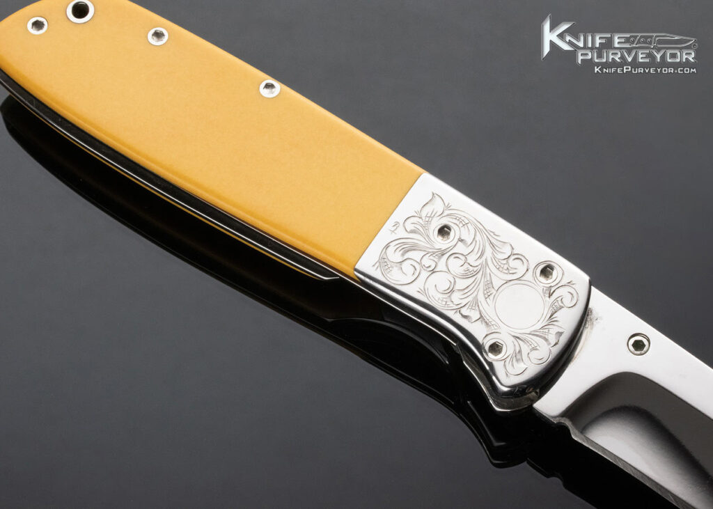 Kit Carson Custom Knife Unknown Engraved Westinghouse Micarta Linerlock ...