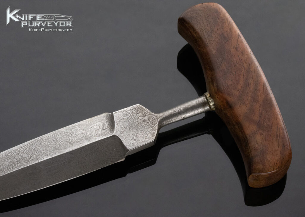 Don Hastings MS Custom Knife Wood & Damascus Push Dagger - Knife Purveyor