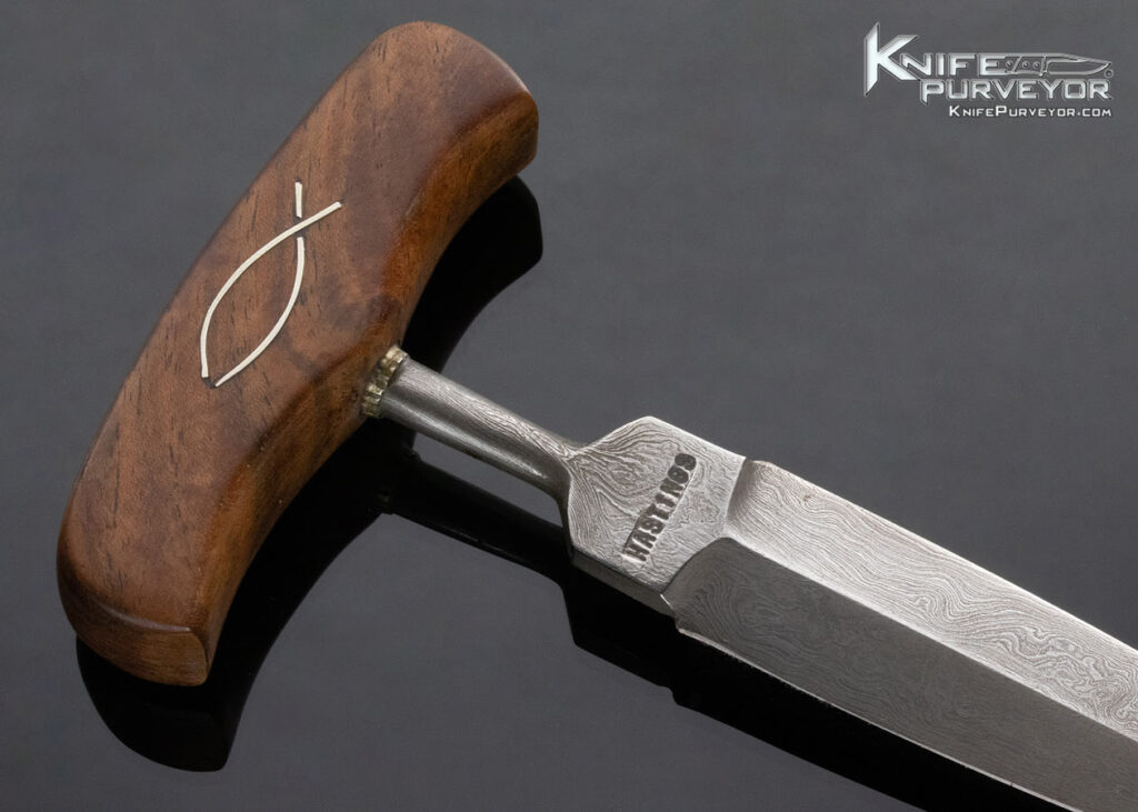 Don Hastings MS Custom Knife Wood & Damascus Push Dagger - Knife Purveyor
