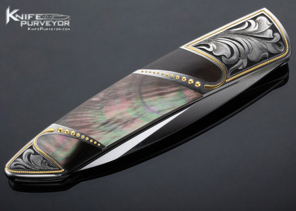 Scott Sawby Custom Knife Black Lip Pearl Skimmer with 24Kt Gold Inlays ...