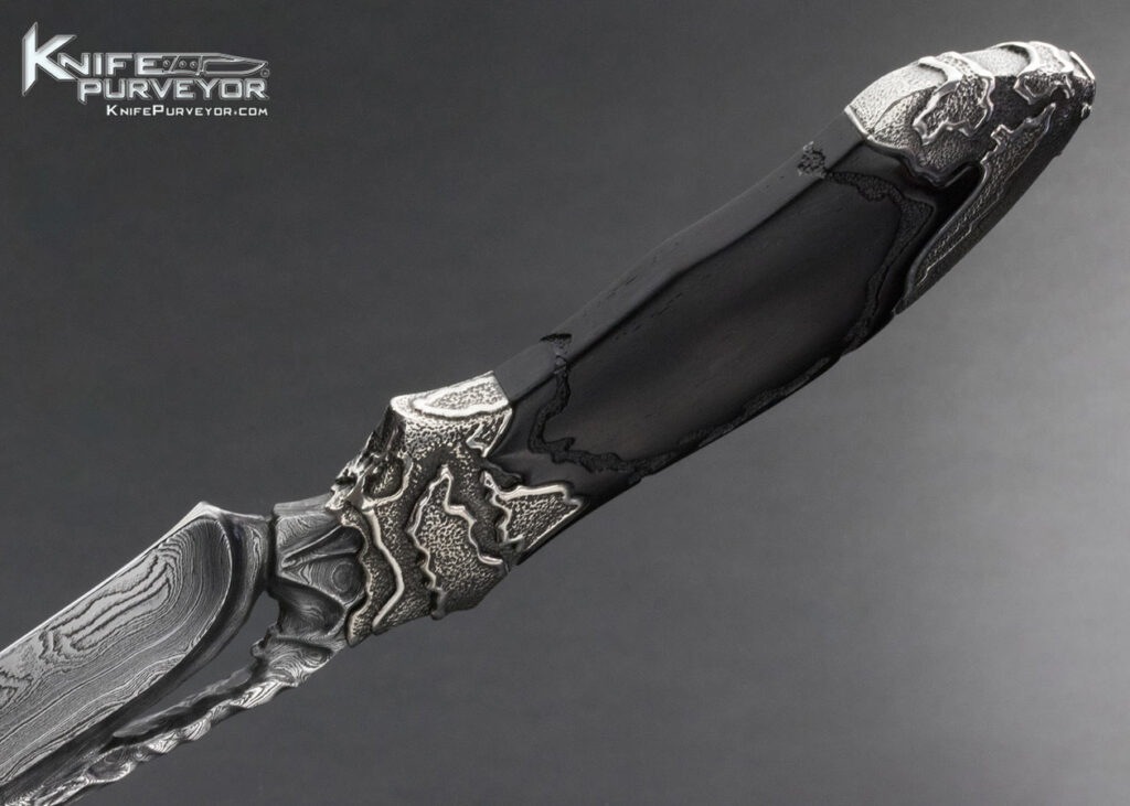 Roger Bergh Custom Knife Carved Sole Authorship Random Damascus Fighter ...