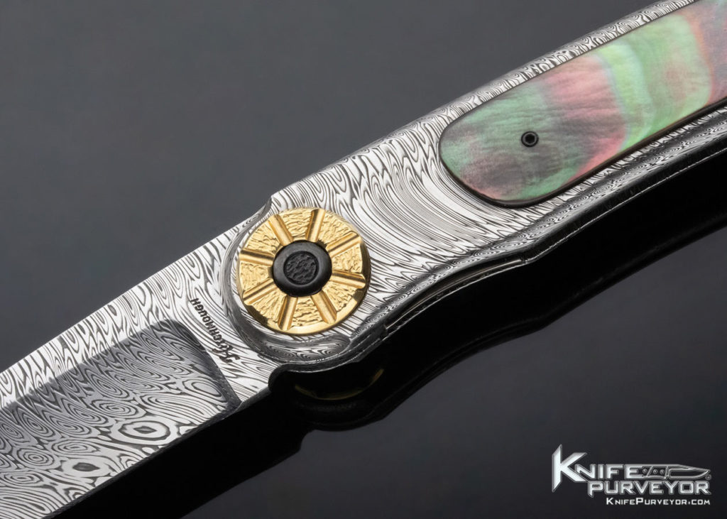 Howard Hitchmough Custom Knife Damasteel Damascus with 18Kt Gold Pivots ...