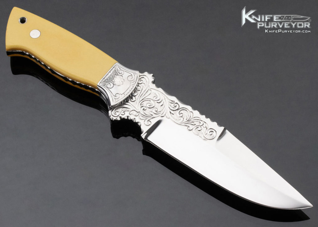 Kit Carson Custom Knife Engraved Chute Knife with Scrimshawed ...