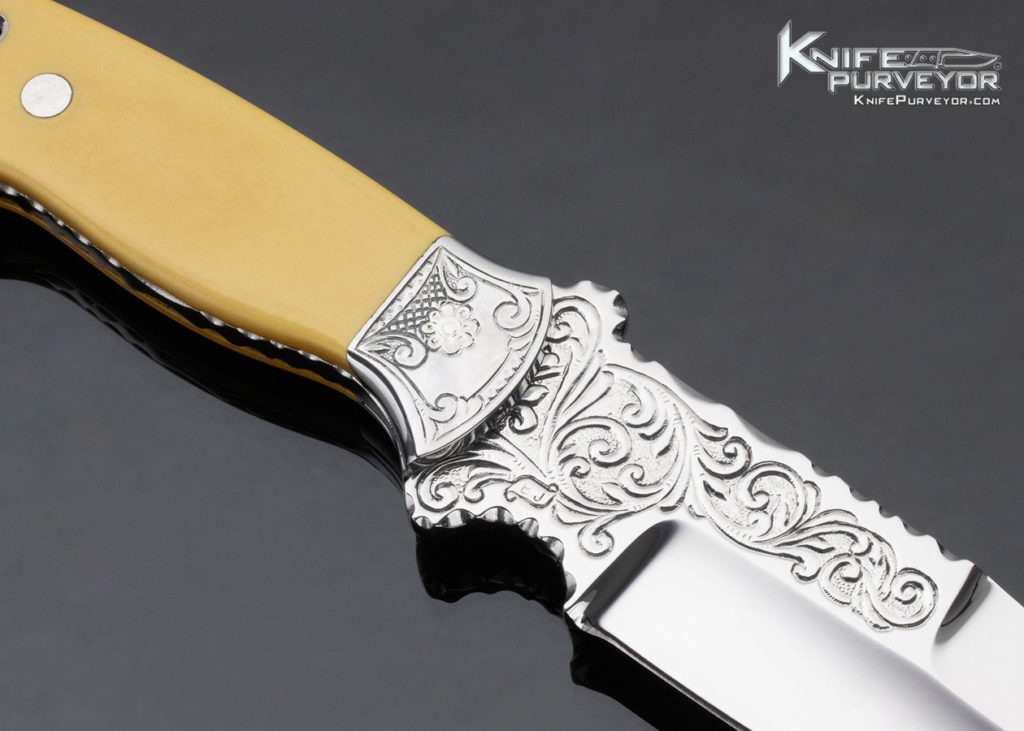 Kit Carson Custom Knife Engraved Chute Knife with Scrimshawed ...