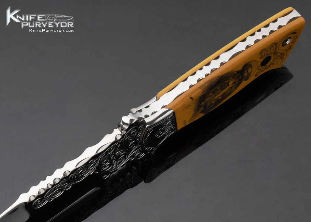 Kit Carson Custom Knife Engraved Chute Knife with Scrimshawed ...