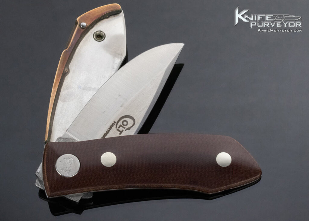 Barry Wood Custom Knife Colt Tuckaway Hunter Brown Micarta with Colt ...