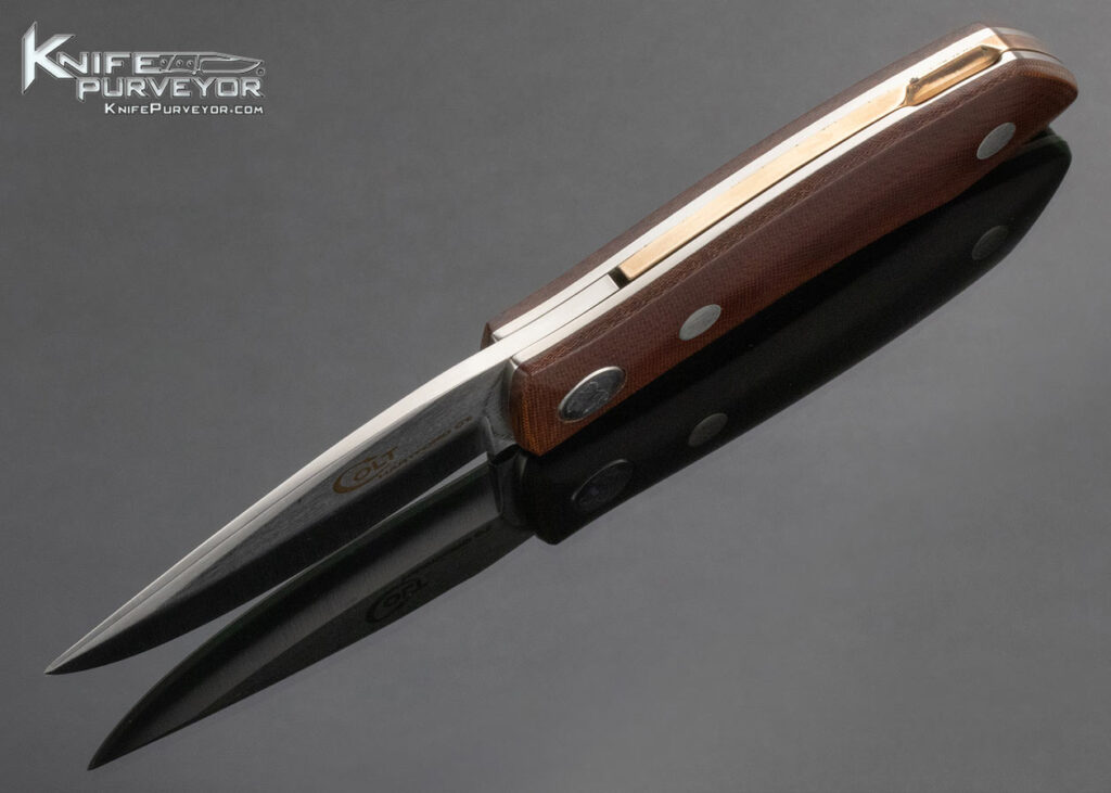 Barry Wood Custom Knife Colt Tuckaway Hunter Brown Micarta with Colt ...