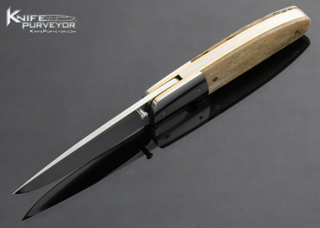 George Muller Custom Knife Giraffe Bone Linerlock Stainless Bolsters ...