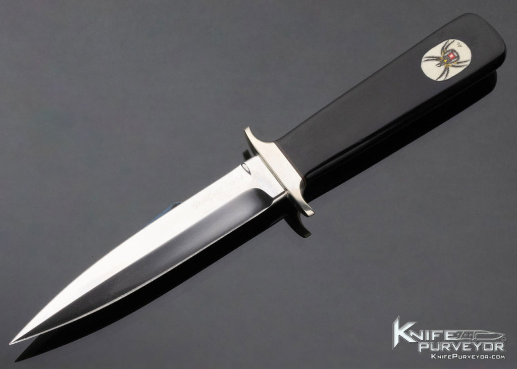 Pat Crawford Custom Knife Black Micarta with Aloma Crawford Scrimshawed ...