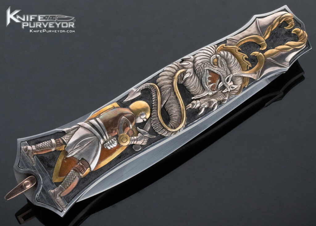 Warren Osborne Custom Knife "Wizard, Dragon and Princess" Lockback ...