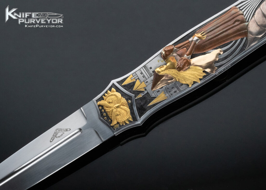 Warren Osborne Custom Knife "Wizard, Dragon and Princess" Lockback ...