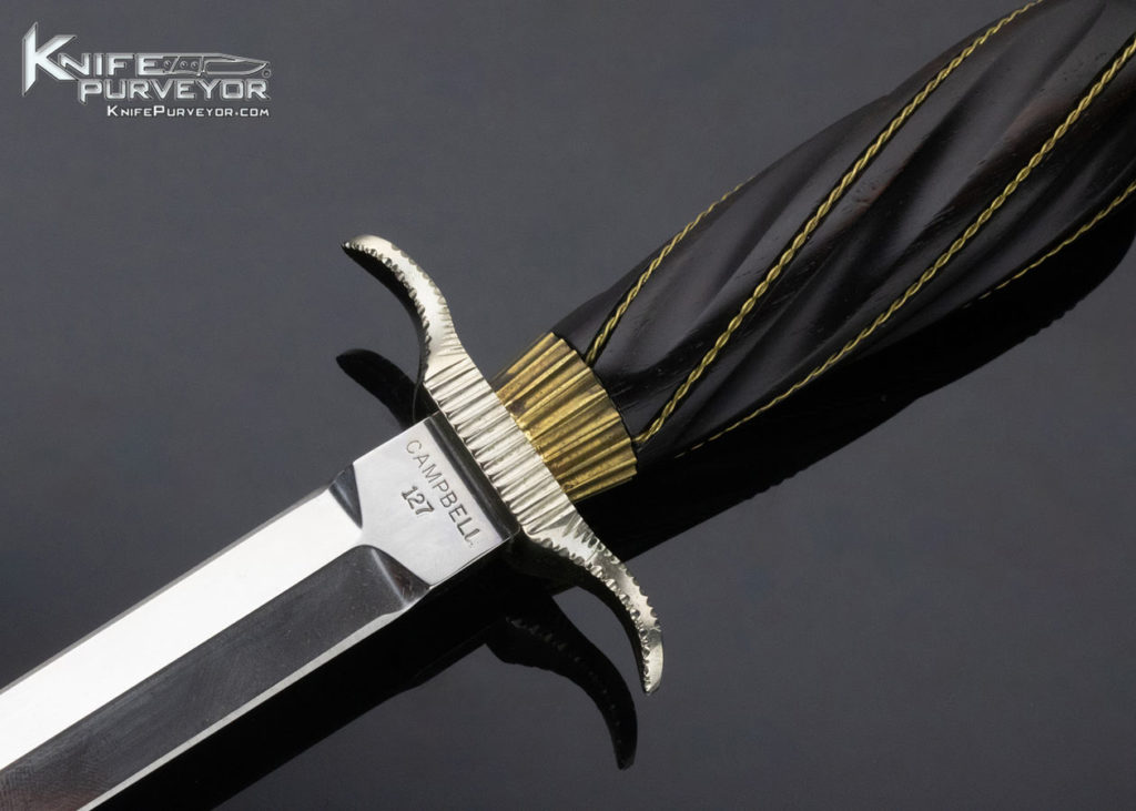 RC Campbell Custom Knife Fluted Ebony with Braided Wire Dagger - Knife ...