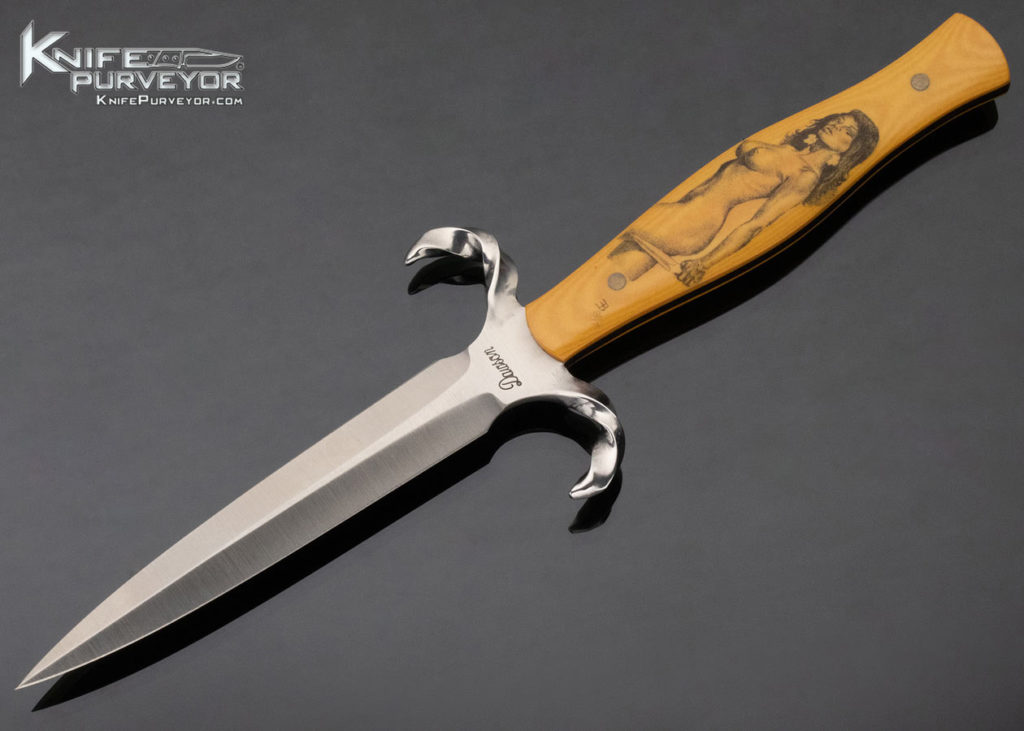 Barry Dawson Custom Knife Bob Engnath Scrimshawed Westinghouse Micarta ...