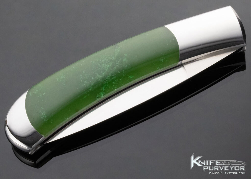 Scott Sawby Custom Knife Self Lock with Stainless Bolsters and Green ...