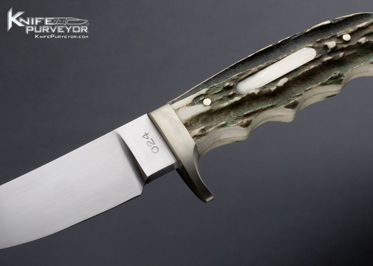 Jerry McAlpin J.M.M. Custom Knife 024 Finger Grooved Stag Hunter ...