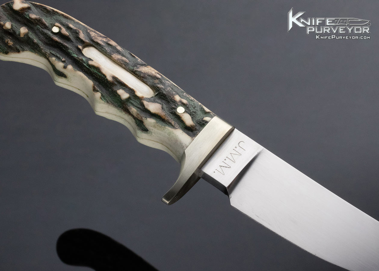 Jerry McAlpin J.M.M. Custom Knife 024 Finger Grooved Stag Hunter ...