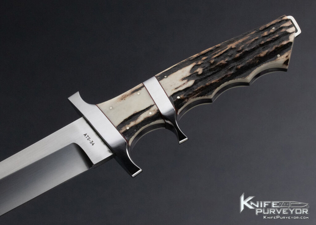 Ray Cover Sr Custom Knife Stag with Red Spacers Sub Hilt Bowie - Knife ...